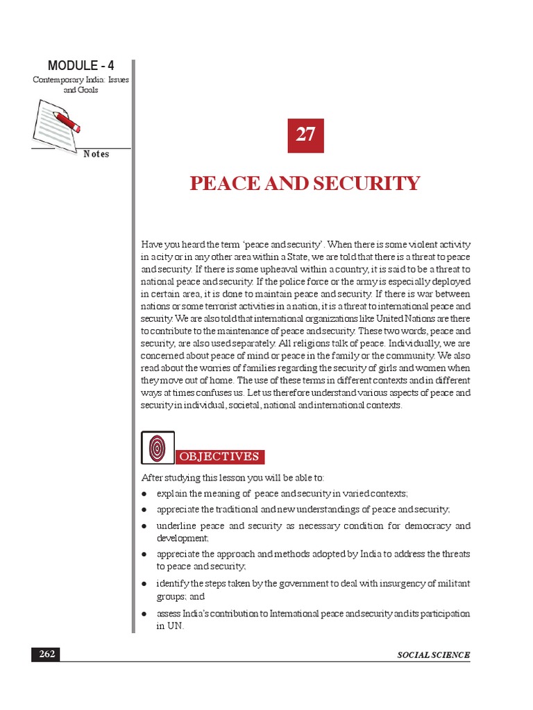 Peace and Security: Module - 4 | PDF | Non Aligned Movement | Peace