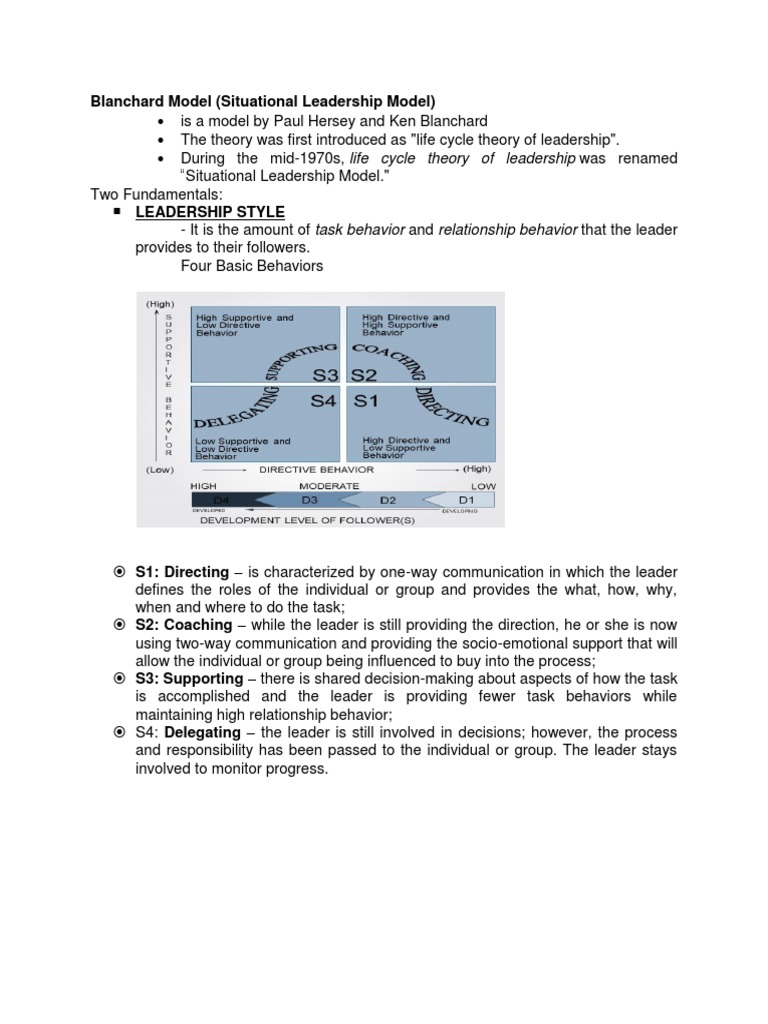 A Summary of Key Leadership and Management Theories: Blanchard ...
