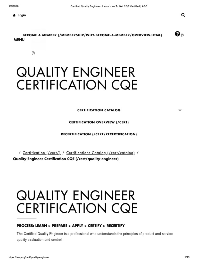 Certified Quality Engineer | PDF | System | Test (Assessment)