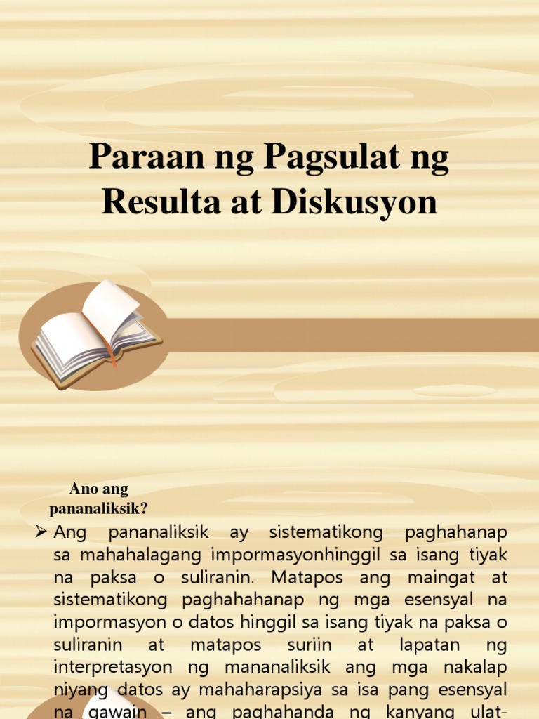 Paraan NG Pagsulat NG Resulta at Diskusyon 1 | PDF