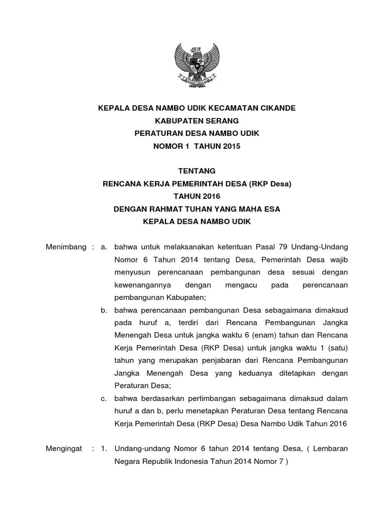 Contoh RKP Desa - 3 | PDF