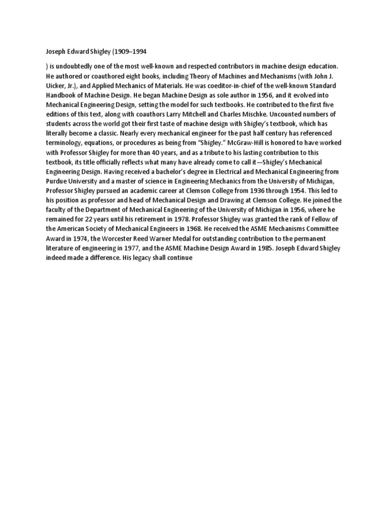 Joseph Edward Shigley | PDF