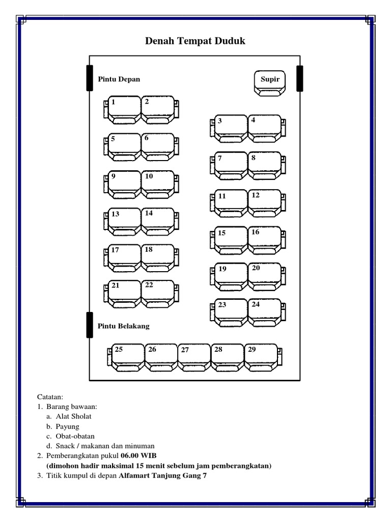 Tata Letak Tempat Duduk Bus | PDF