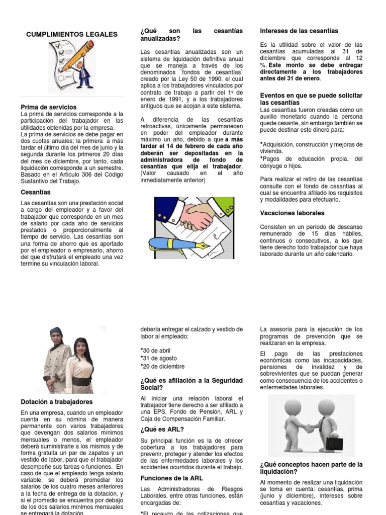 Folleto Informativo-Cumplimientos Legales | PDF | Salario | Salario mínimo