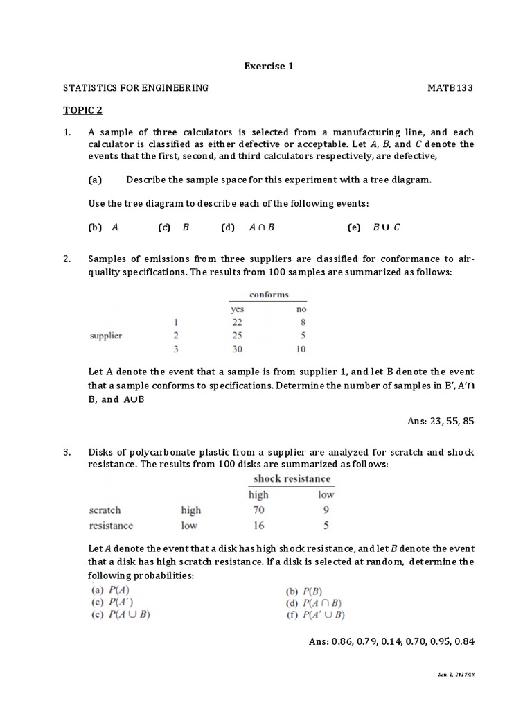 Exercise 1 Sem 2 201718 | PDF | Descriptive Statistics | Statistical ...