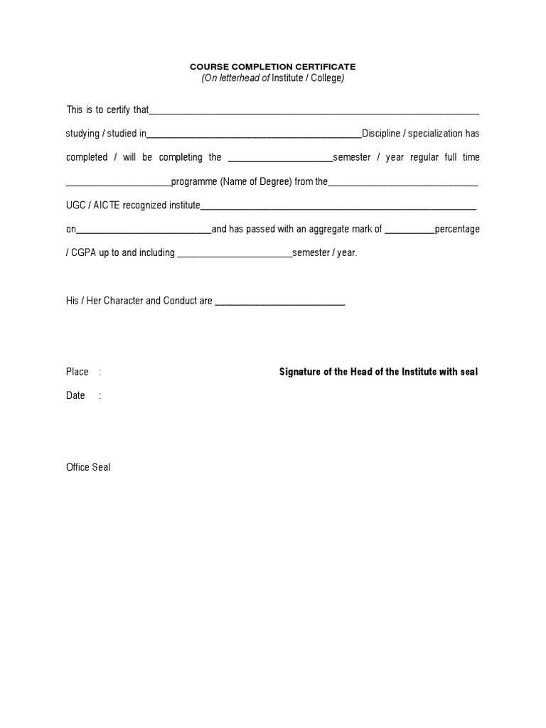 60.course Completion Certificate | PDF