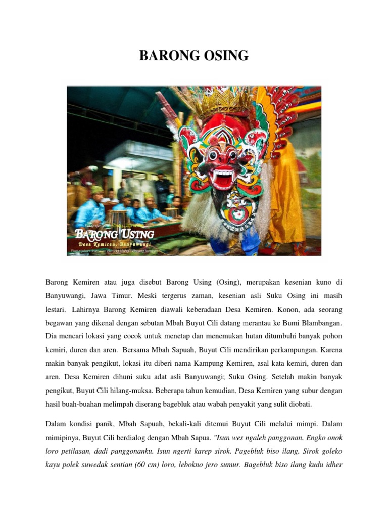 Barong Osing | PDF