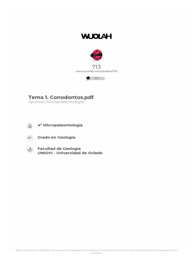 Wuolah Free Tema 1. Conodontos | PDF | Fósil | Evolución