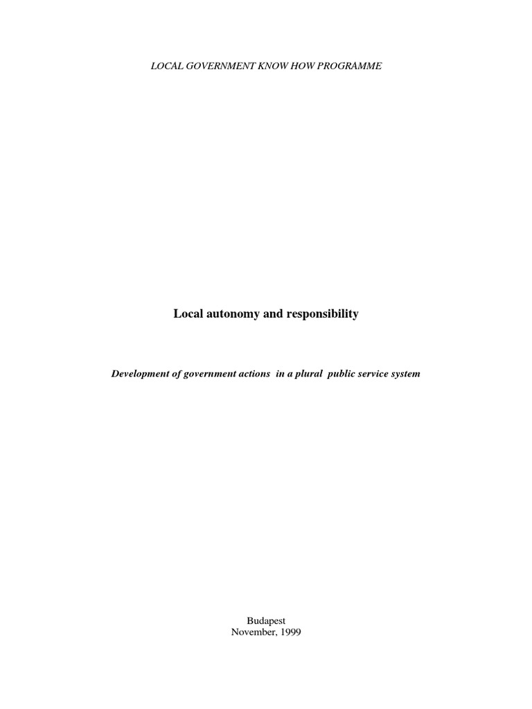 Local Autonomy | Download Free PDF | Local Government | Autonomy