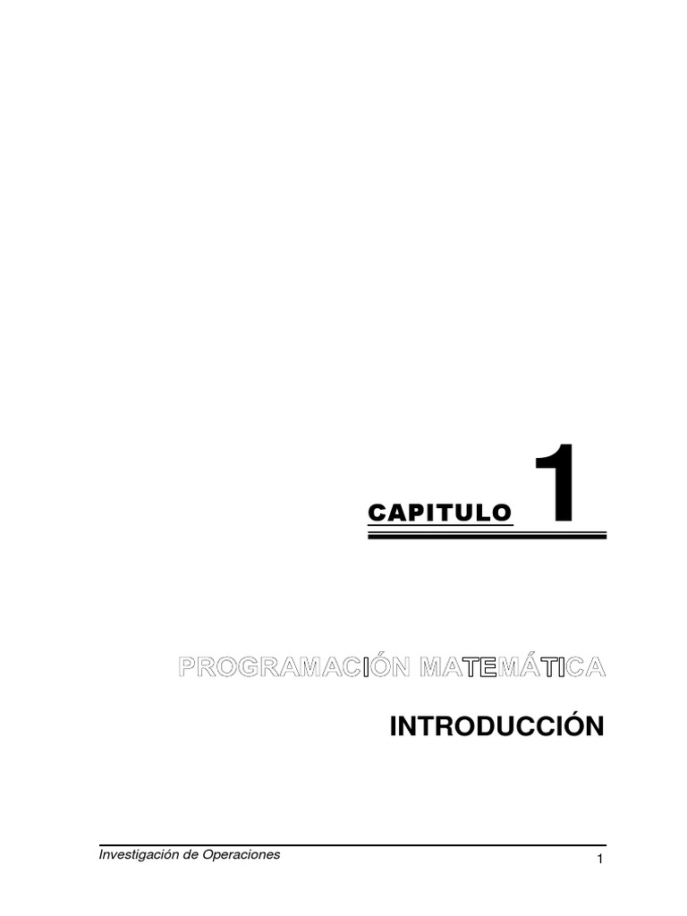 Programación Matemática | PDF | Optimización Matemática | Enseñanza de ...