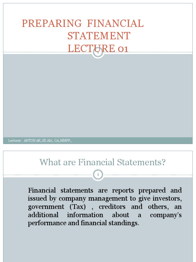 Financial Statement Preparation Overview | PDF | Audit | Debits And Credits