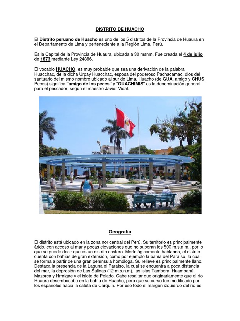 Huacho - Distritos de Huaura | PDF | Viajes y turismo