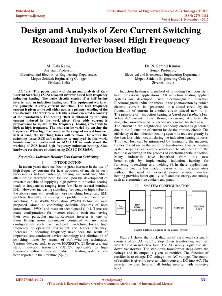 Design and Analysis of Zero Current Switching Resonant Inverter Based ...