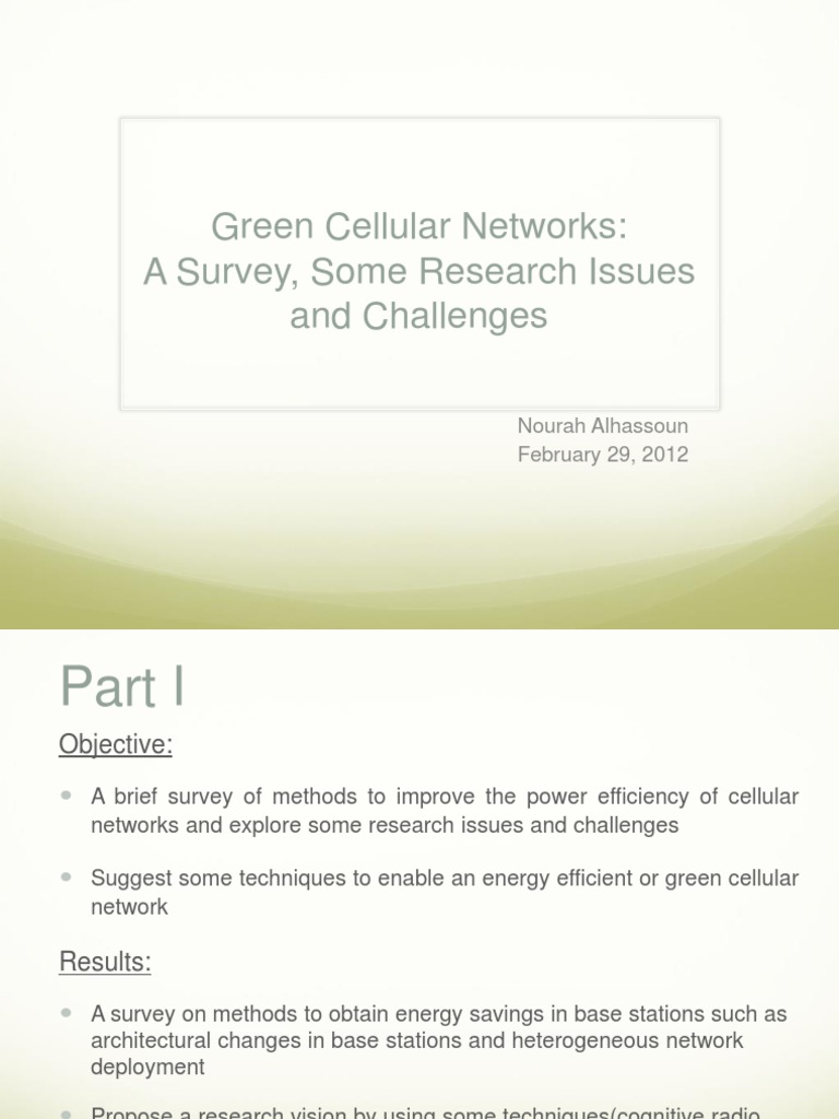 Green Cellular Networks: A Survey, Some Research Issues and Challenges | PDF | Cognitive Radio ...