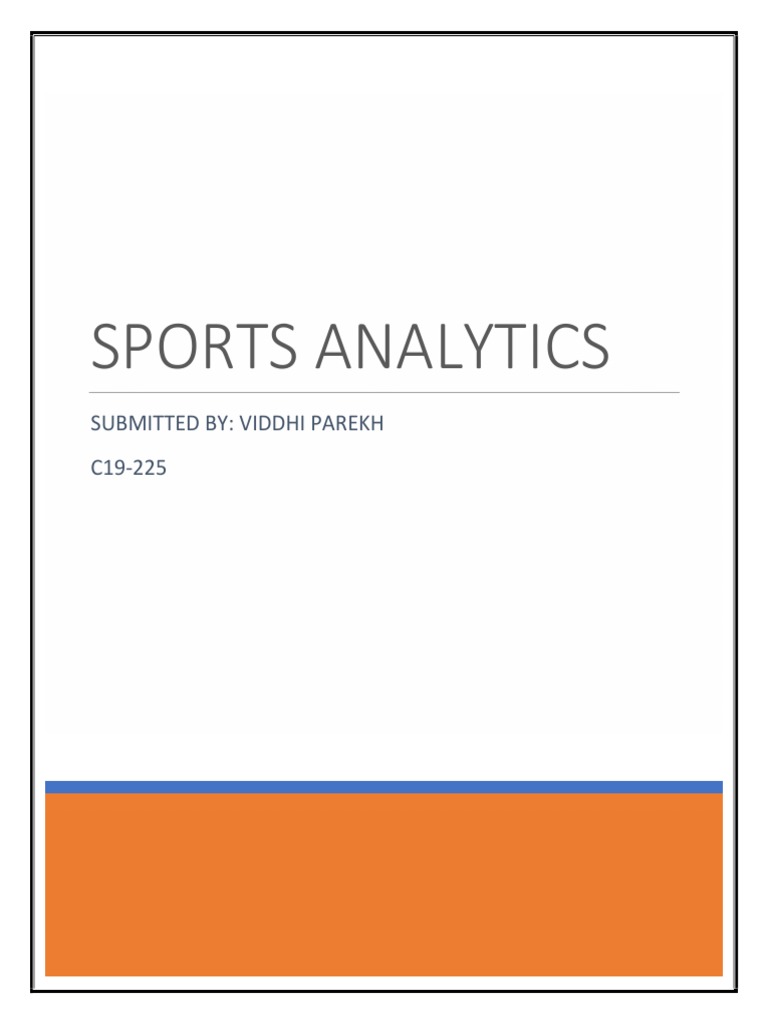 Sports Analytics | PDF | Predictive Analytics | Analytics