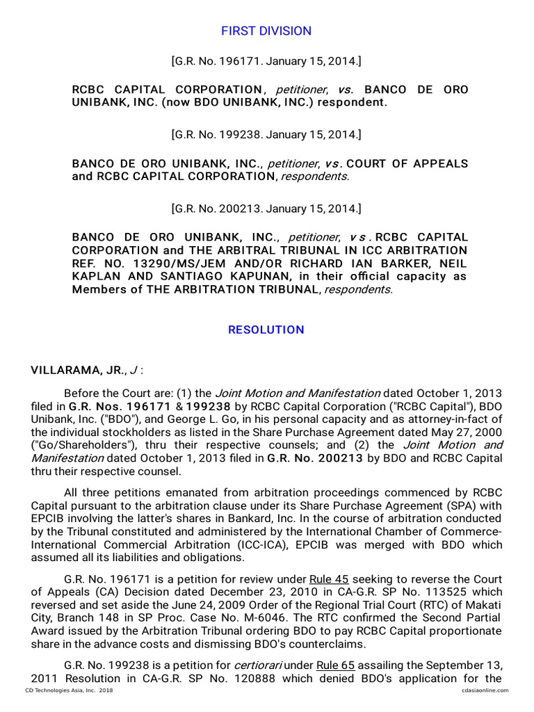 Arbitration Case Settlement | PDF | Injunction | Common Law