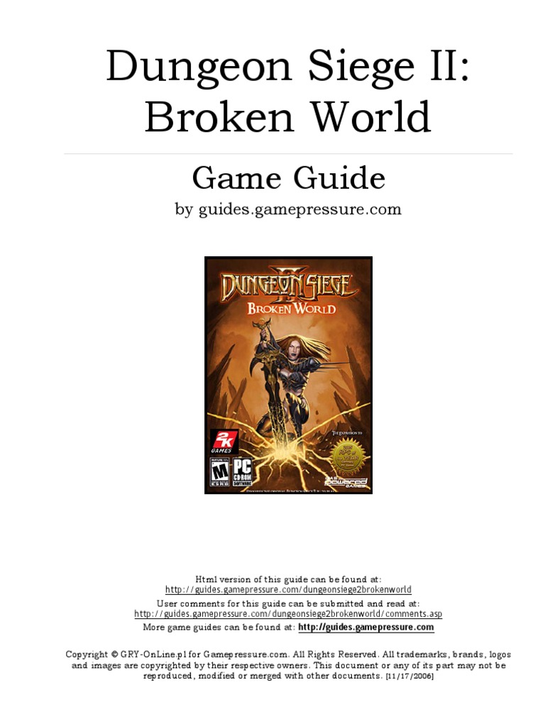 Dungeon Siege II Broken World PC (In English) | PDF | Leisure | Sports