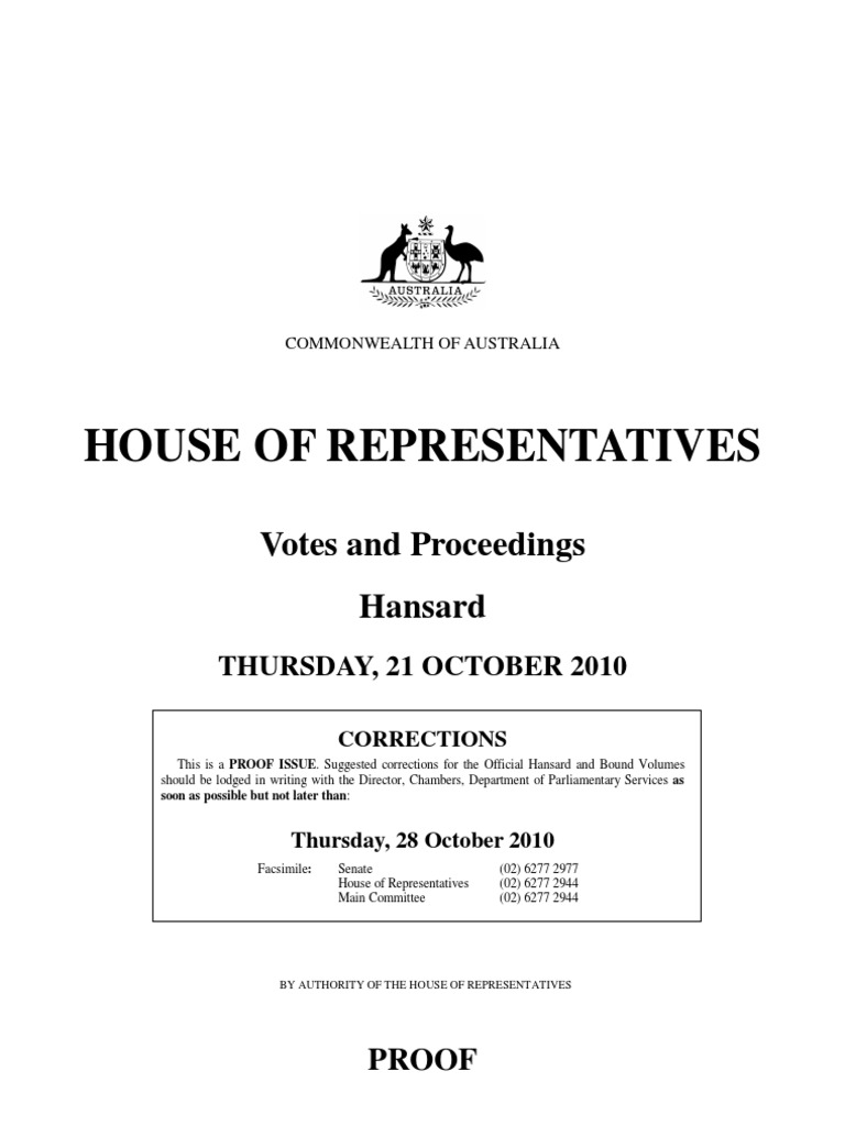 Hansard Oct21 | PDF | Australian People | Westminster System Governments