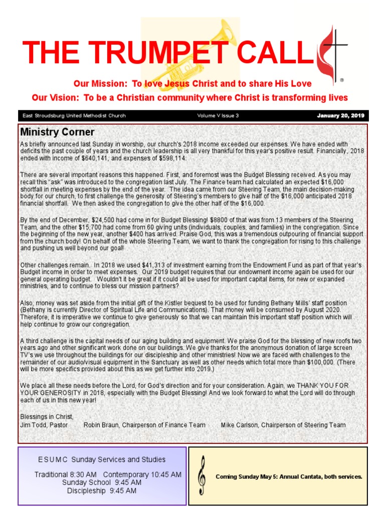The Trumpet Call: Ministry Corner | PDF | Blessing | Jesus