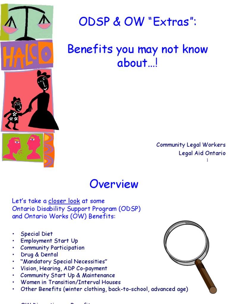 ODSP & OW "Extras": Benefits You May Not Know About !: Community Legal ...