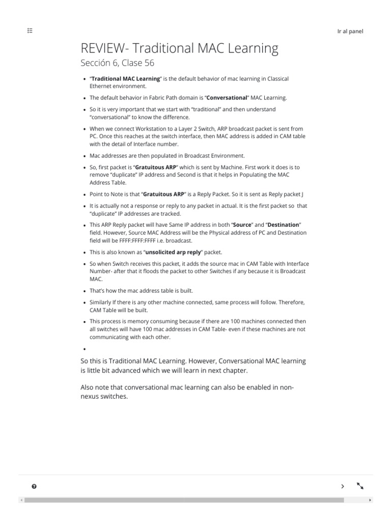 Traditional MAC Learning Explained | PDF