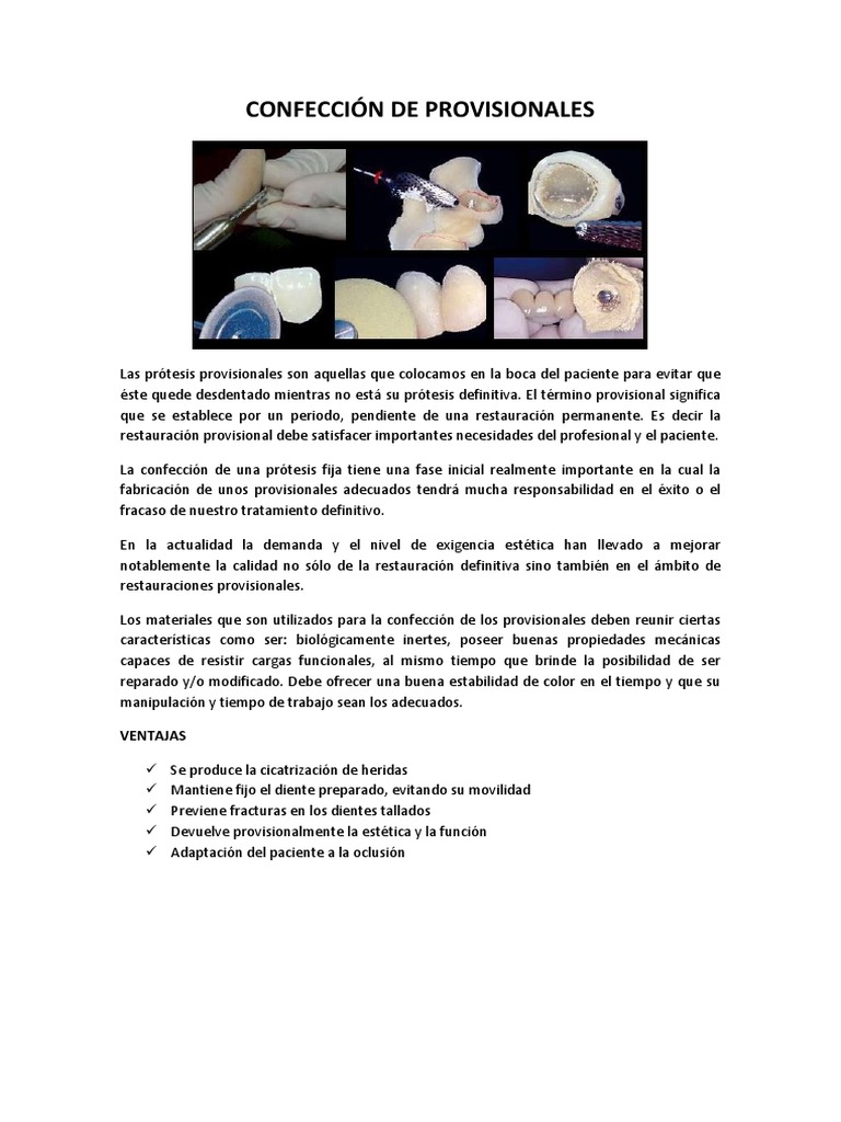 Confección de Provisionales | PDF | Dentadura postiza | Naturaleza
