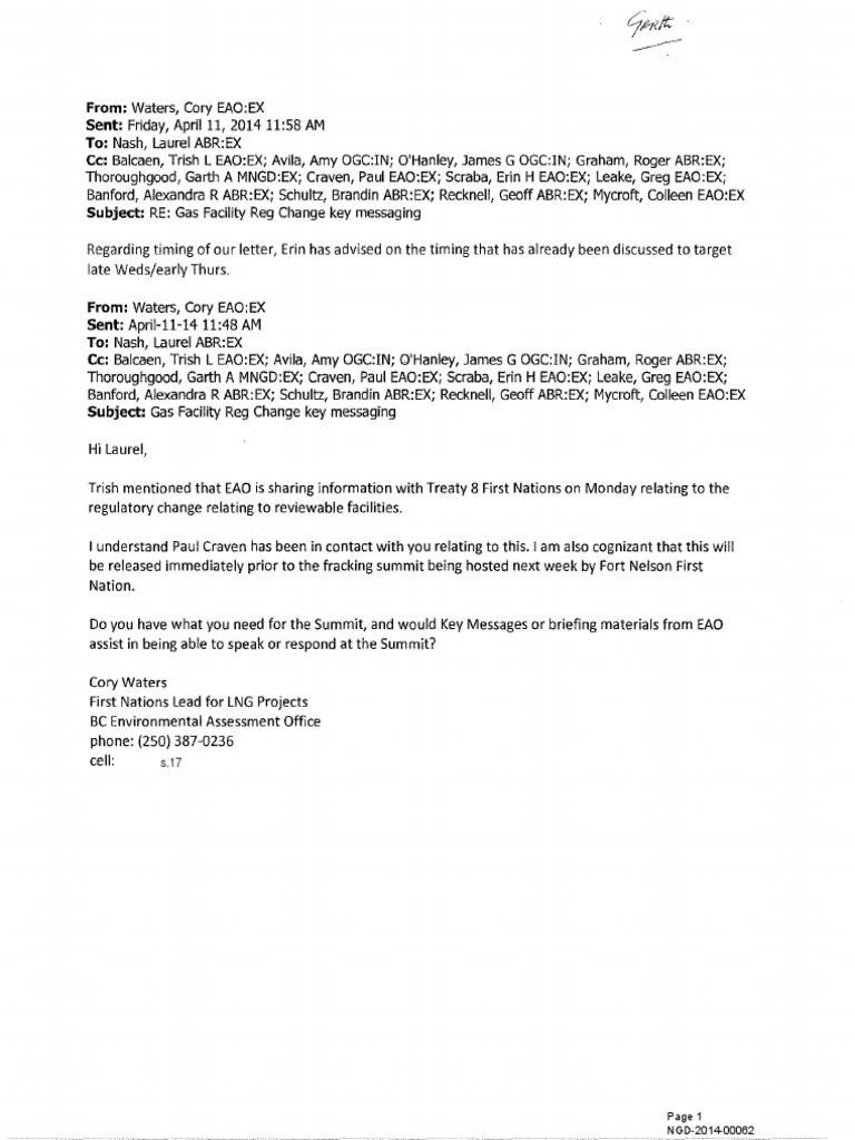 Fort Nelson First Nation Gas Plant Exemptions BC FOI 2014 | PDF ...