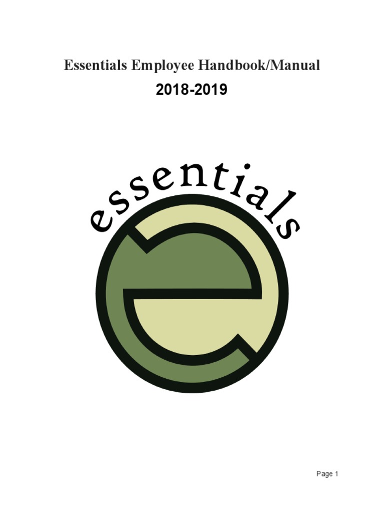 Essentials Employee Handbook 2018-2019 | PDF | Employment | Human Resources