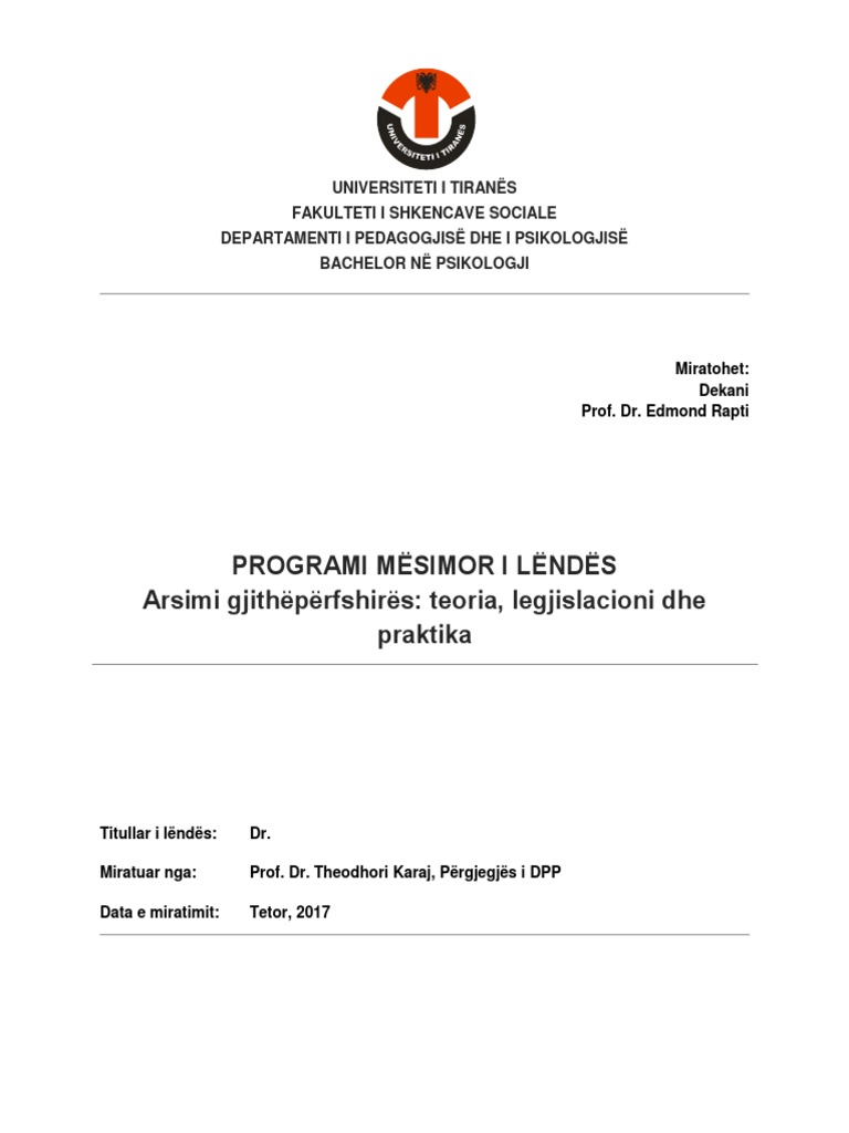 Arsimi Gjitheperfshires (2) Pedagogji FB | PDF