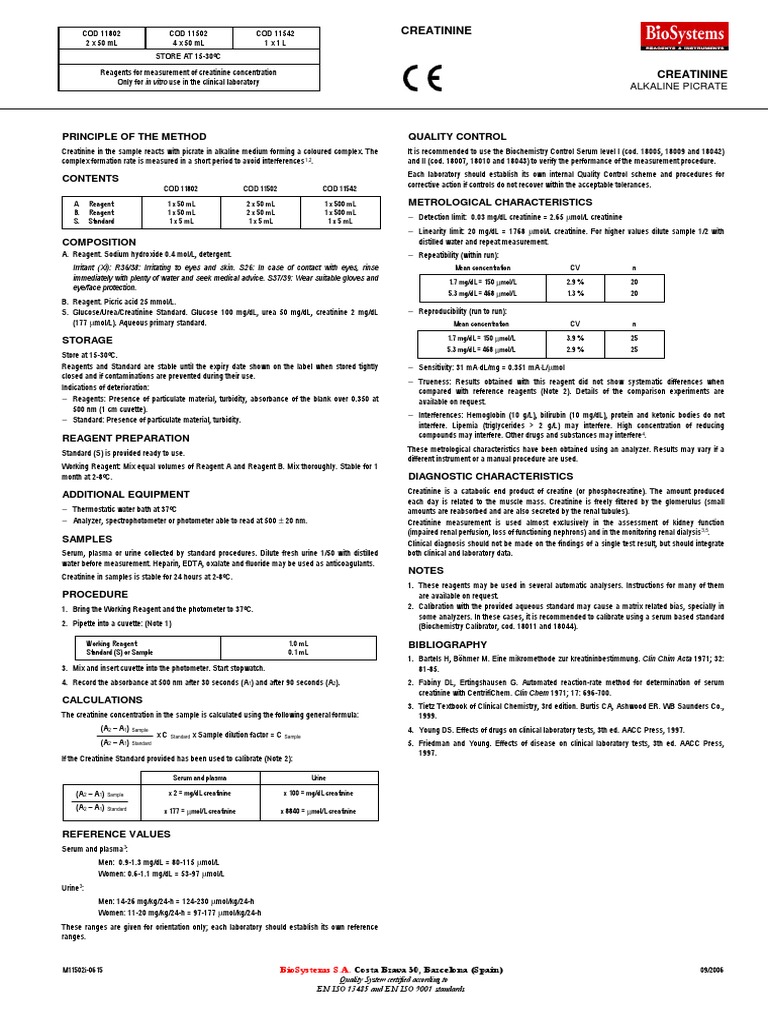 Principle of The Method Quality Control: Alkaline Picrate | PDF ...