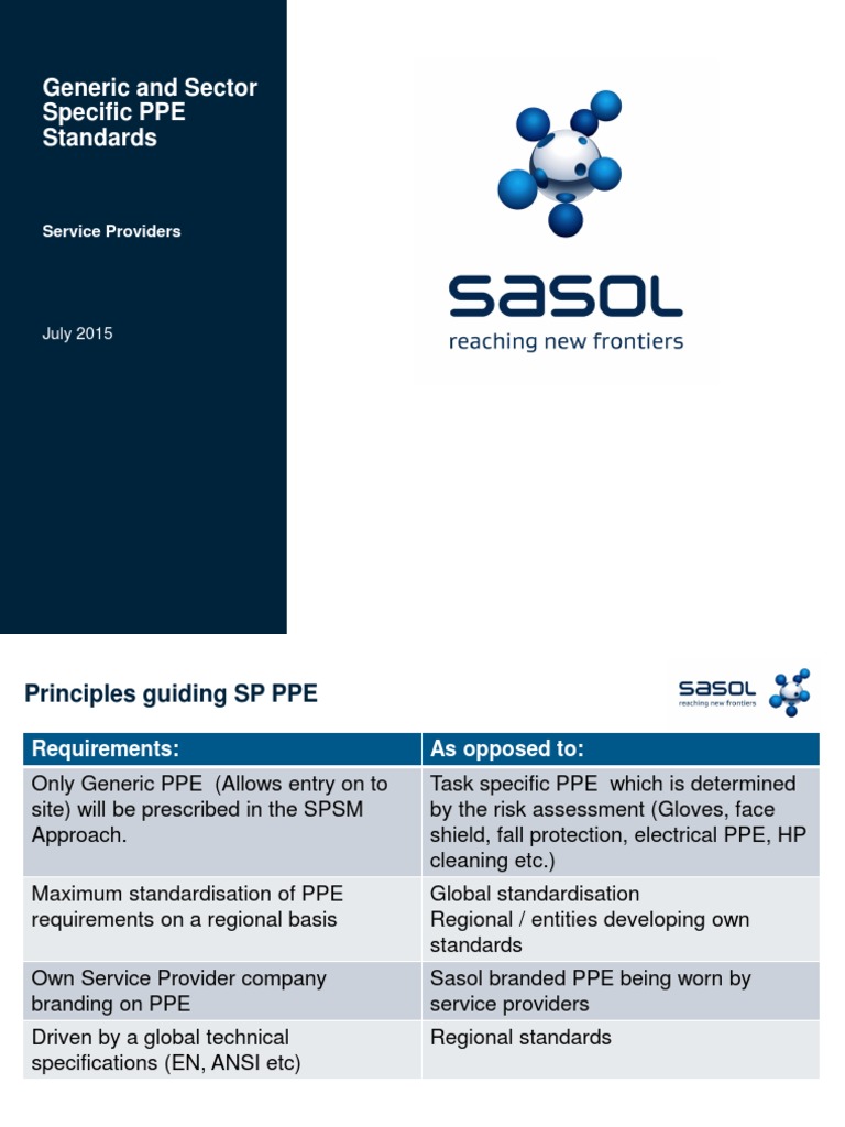 10.1 Generic and Sector Specific PPE Standards Jul 2015 | PDF ...