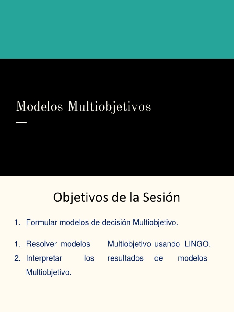 01 Modelo Multiobjetivo | PDF | Matemáticas Aplicadas | Enseñanza de matemática