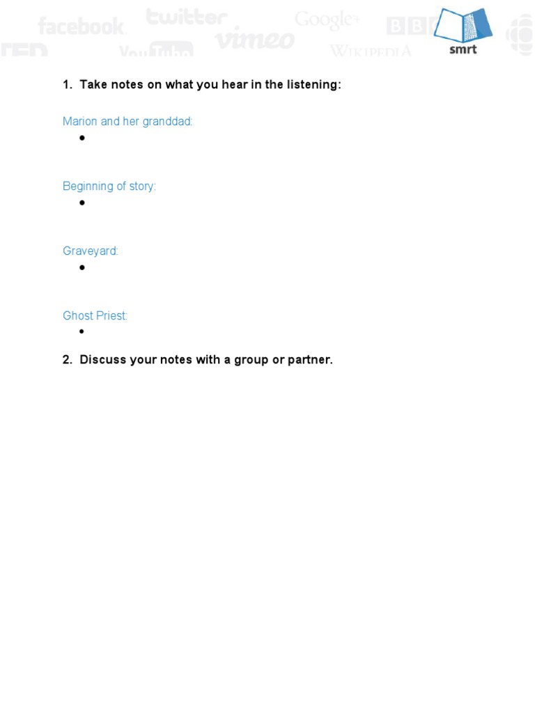 Marion's Ghost Story Listening Notes | PDF