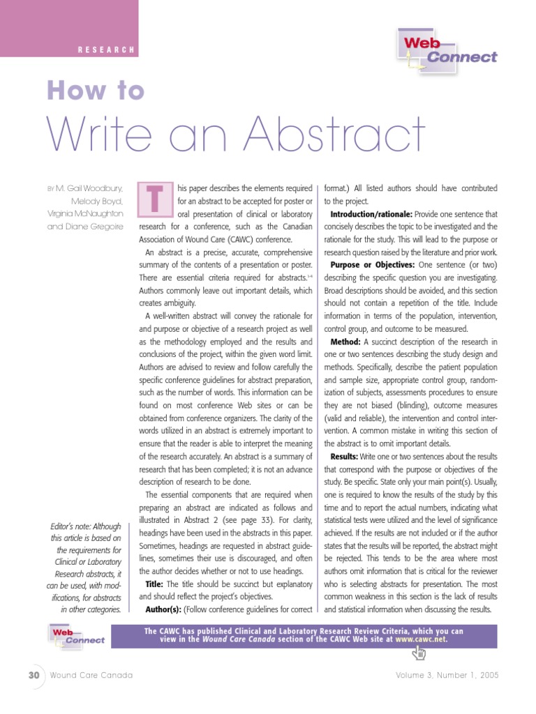 How To Write An Abstract 2005 PDF | PDF | Abstract (Summary ...