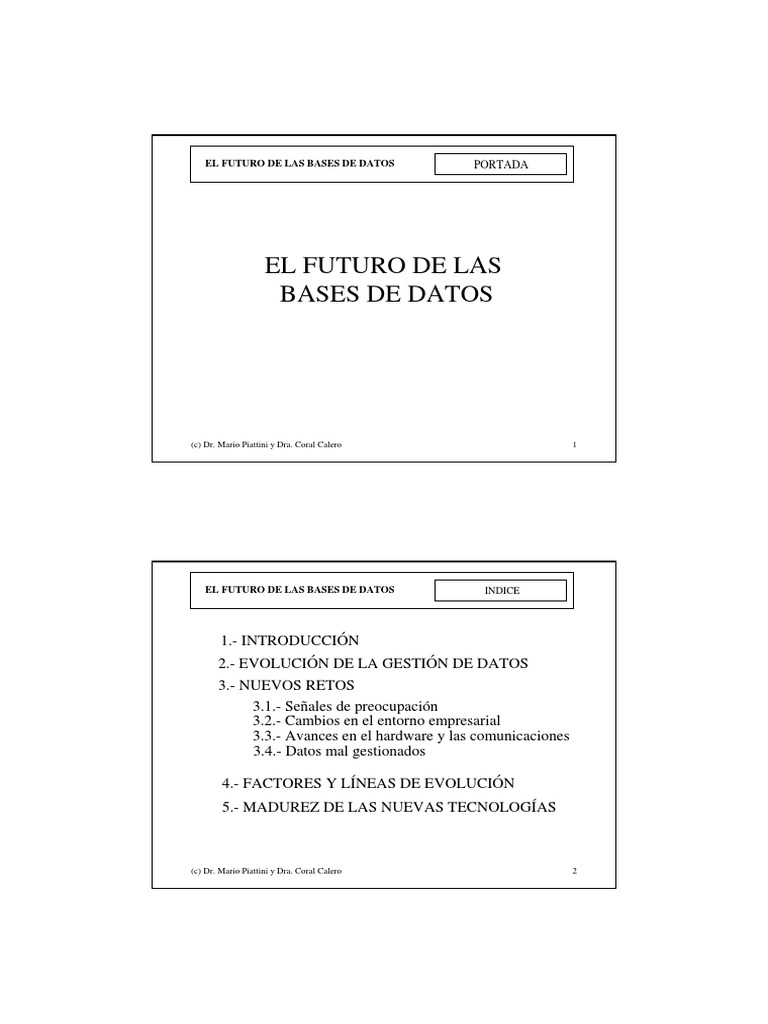 Introduccion A Las Bases de Datos Del Futuro PDF | PDF | C (lenguaje de ...