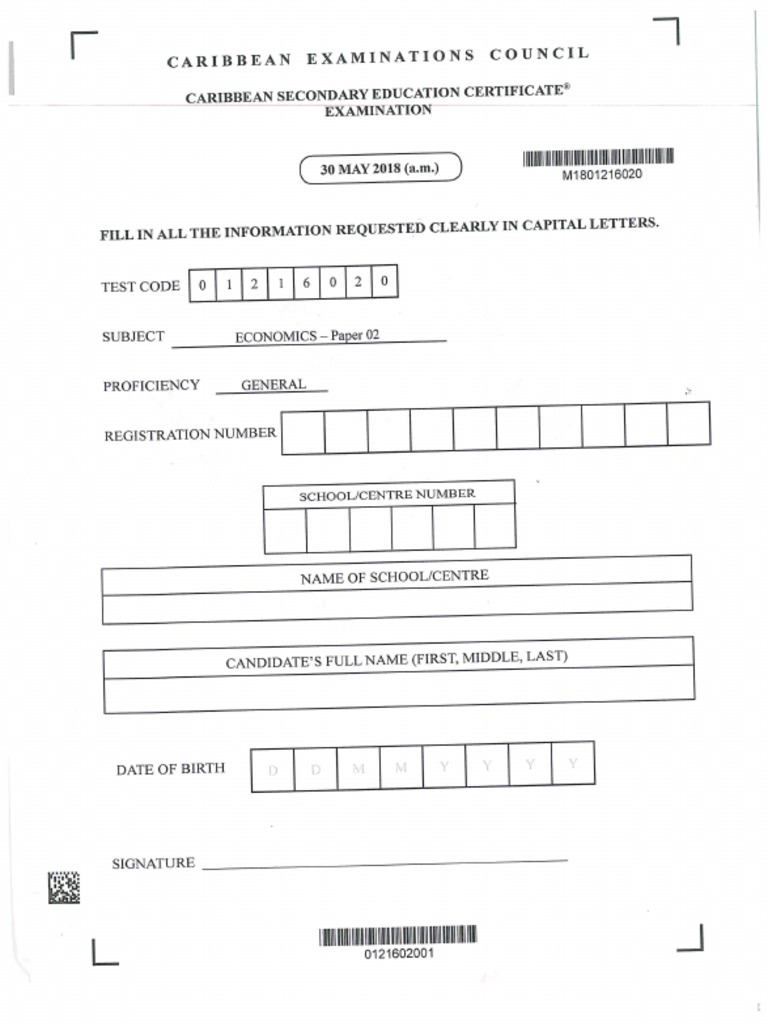 Csec Econ p2 2018 | PDF