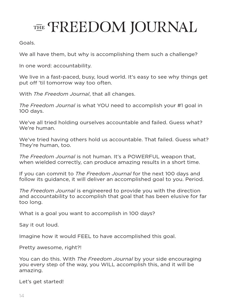Freedom Journal | PDF | Goal | Sleep