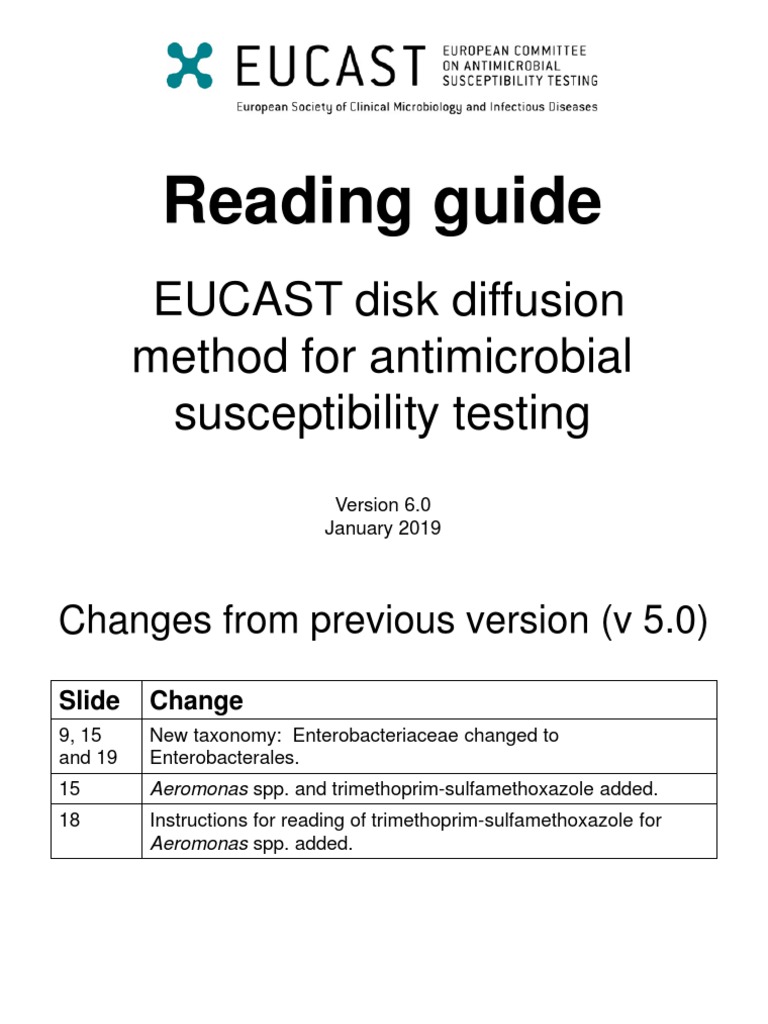 EUCAST Disk Diffusion Guide v6.0 | PDF | Staphylococcus Aureus ...