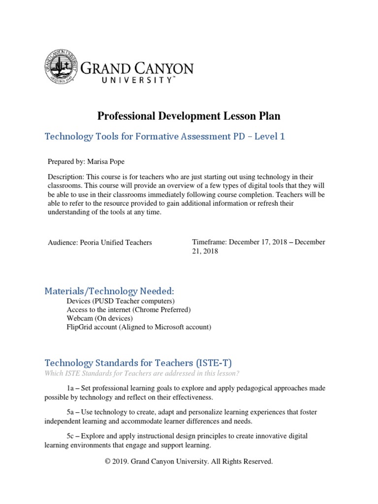 Professional Development Lesson Plan | PDF | Lesson Plan | Teachers