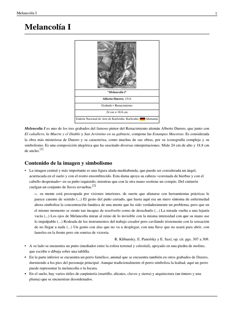Melancolía I de Alberto Durero | PDF | Artes (general)