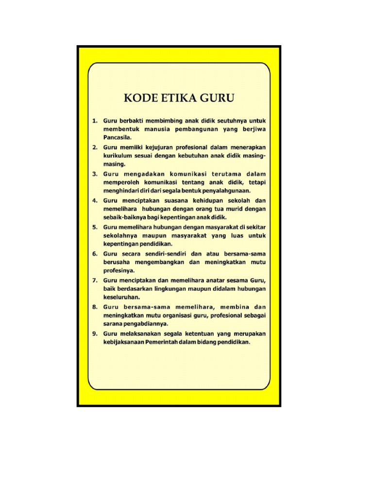 Kode Etik Guru | PDF