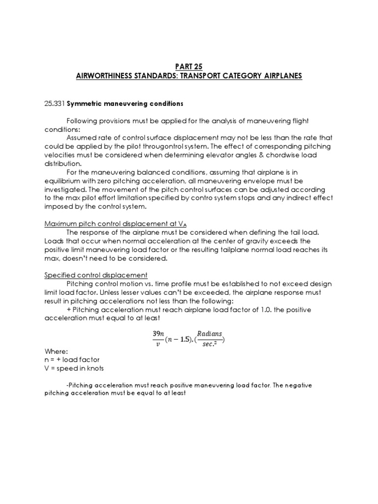 Airworthiness Standards: Transport Category Airplanes | PDF | Flight ...