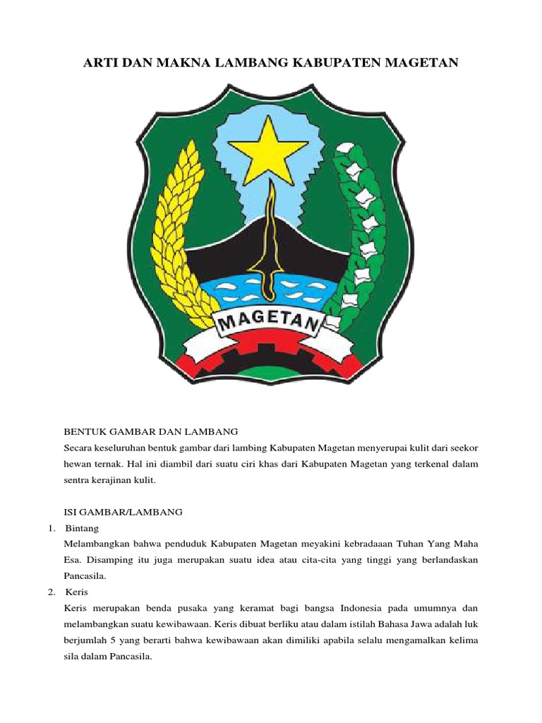 Arti Dan Makna Lambang Kabupaten Magetan | PDF