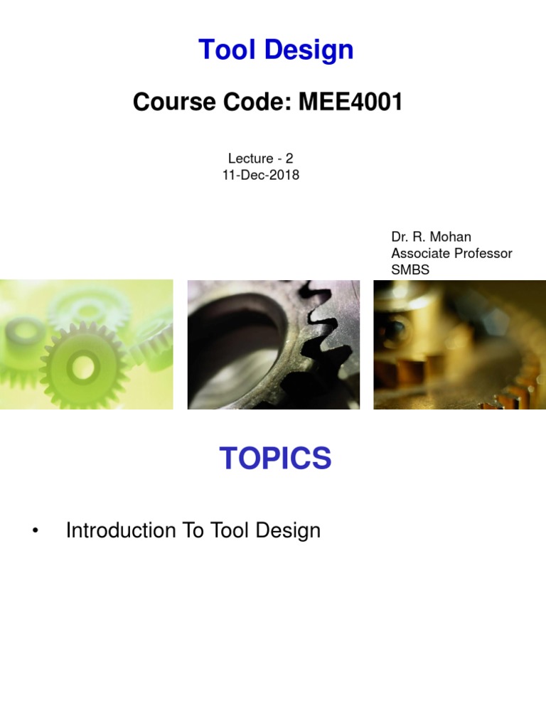 Lecture 2 - Introduction To Tool Design | PDF | Design | Expert