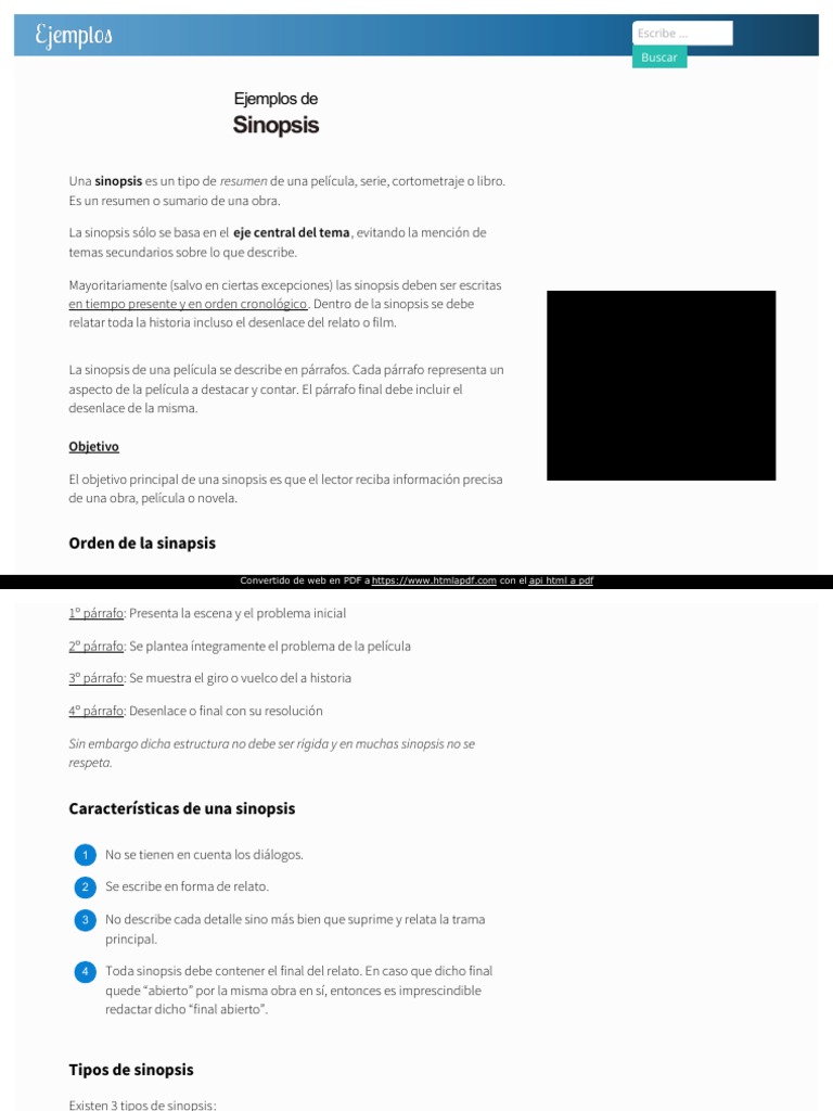 Ejemplos de Sinopsis | PDF | El Señor de los Anillos