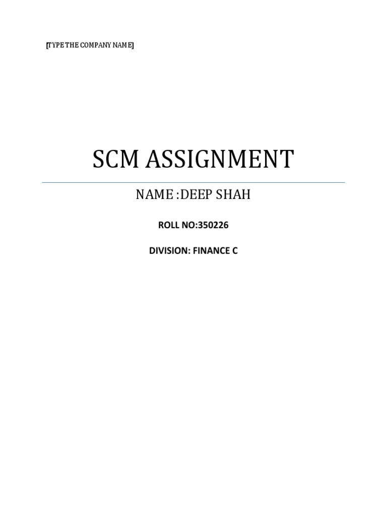 SCM Assignment: Name:Deep Shah | PDF | Apple Inc. | Supply Chain