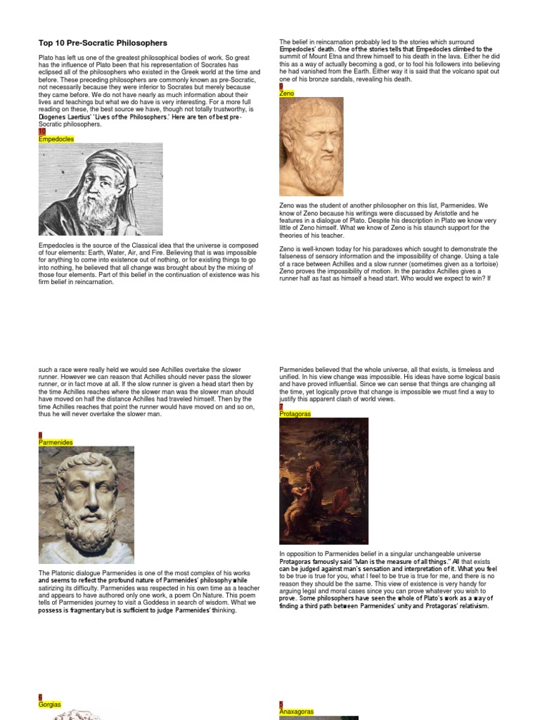 Presocratic Philosophers | PDF | Plato | Nothing