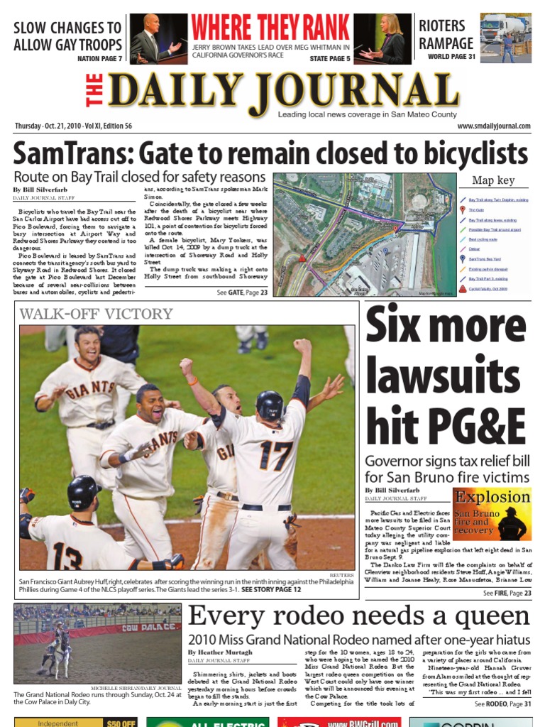 1021 Issue of The Daily Journal | PDF | Restraining Order | Pacific Gas ...