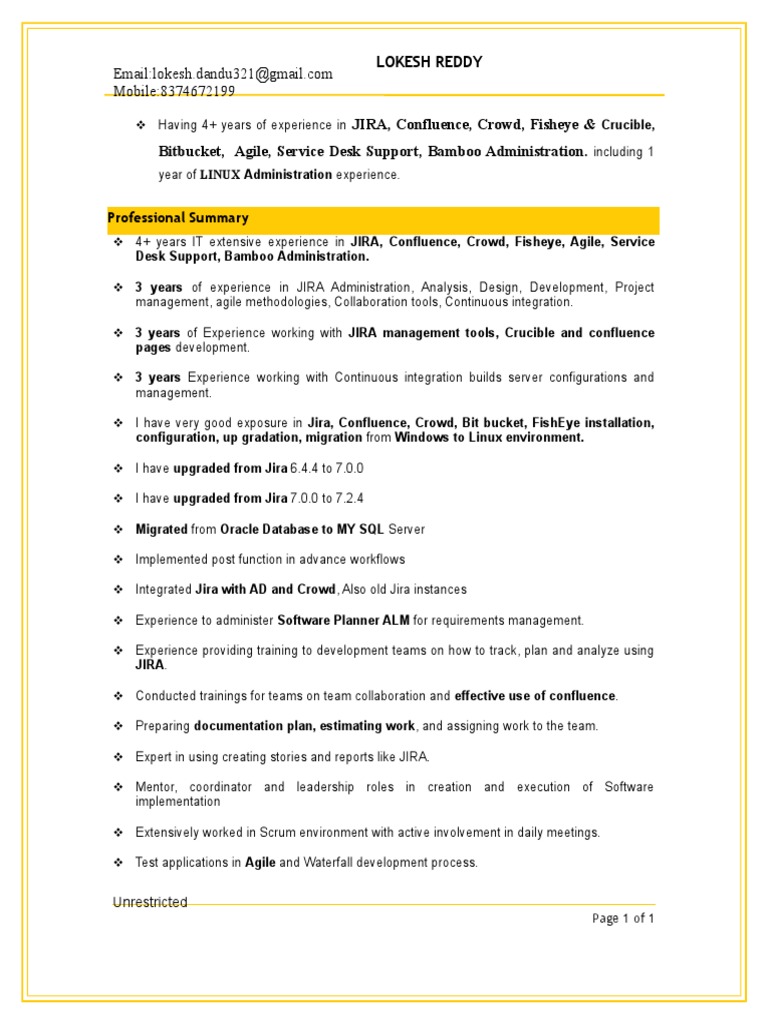 Lokesh Resume | PDF | Scrum (Software Development) | Agile Software Development