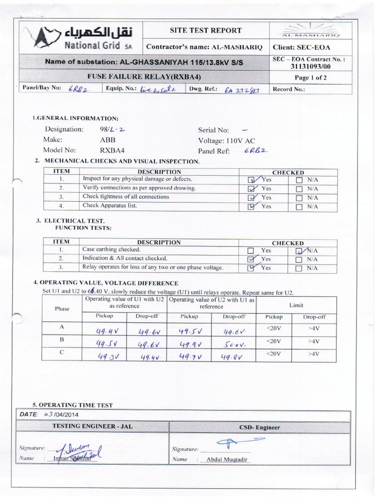 Fuse Failure Relay | PDF